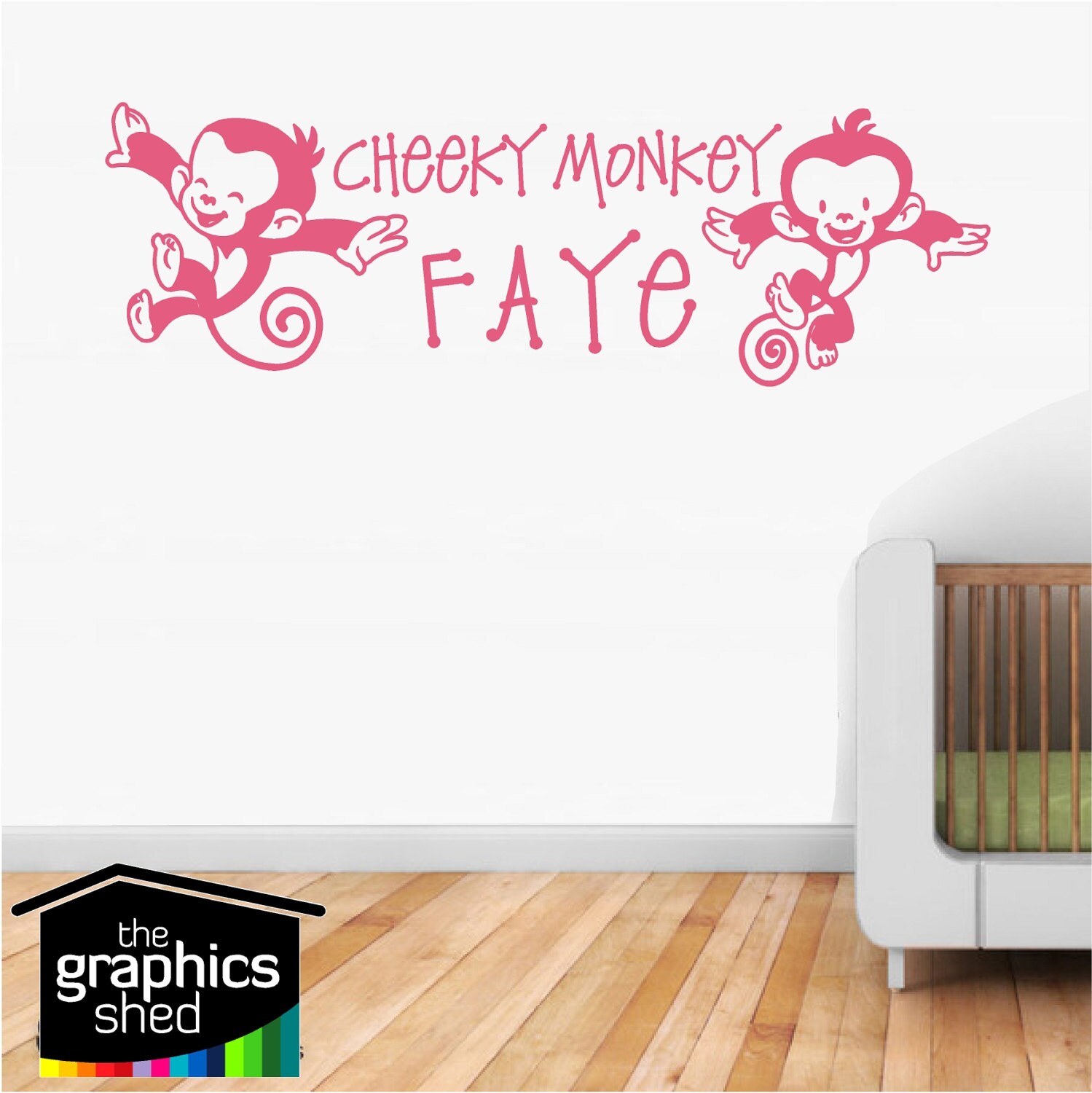Cheeky Monkey Personalised Wall Sticker - Etsy