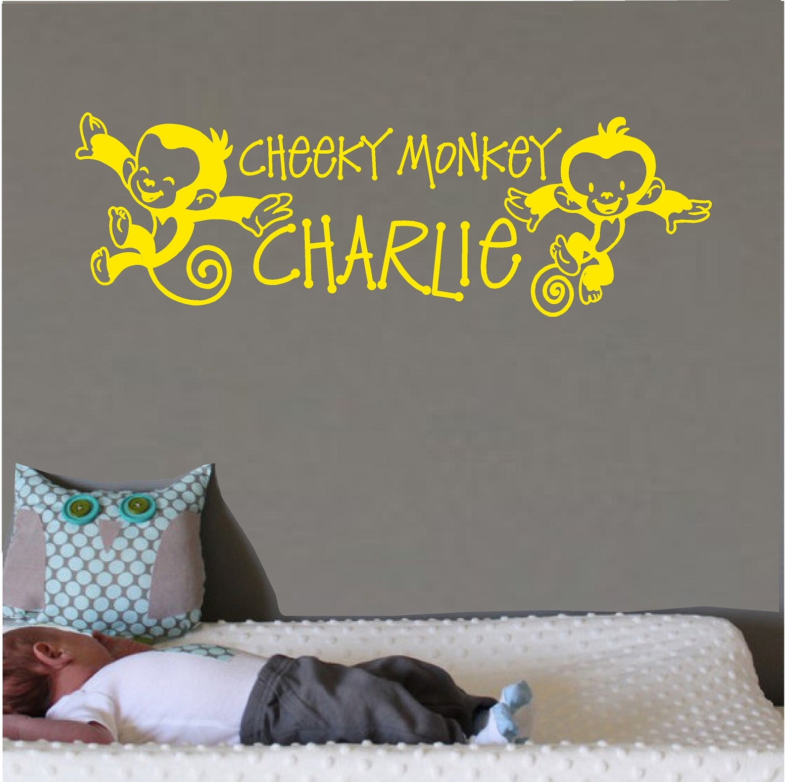 Cheeky Monkey Personalised Wall Sticker - Etsy