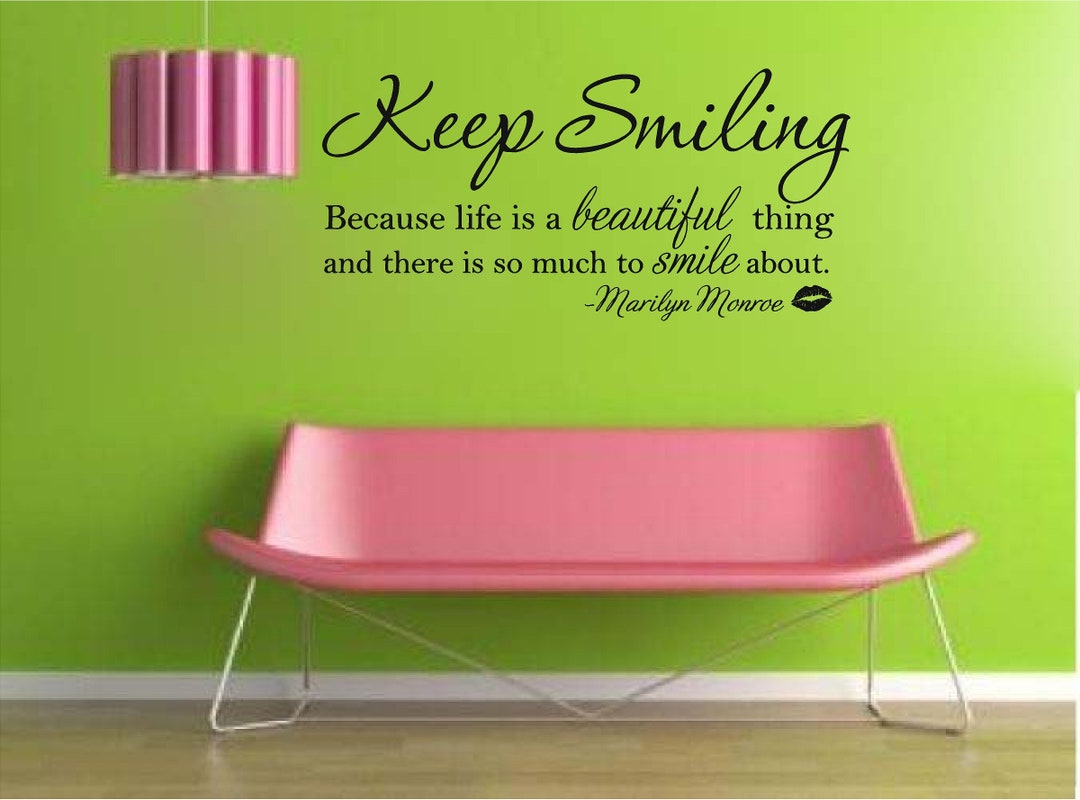 Keep Smiling Wall Sticker - Etsy