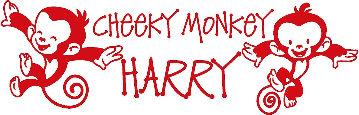 Cheeky Monkey Personalised Wall Sticker - Etsy
