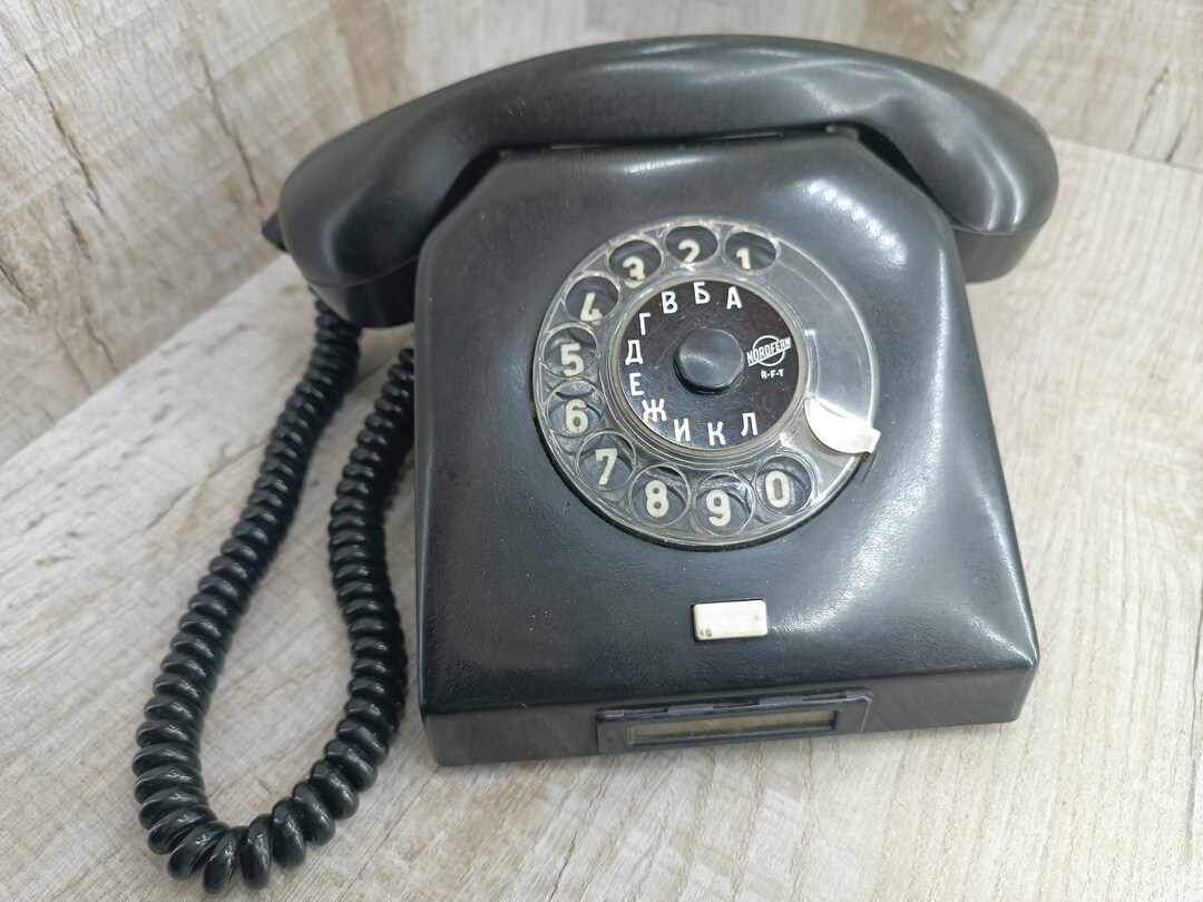 Black Rotary Phone Vintage Telephone Set Old Desk Telephone Disc Phone ...