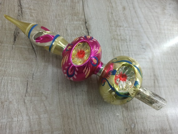 Vintage Tree Topper Christmas Tree Top Pink Tree Decoration | Etsy