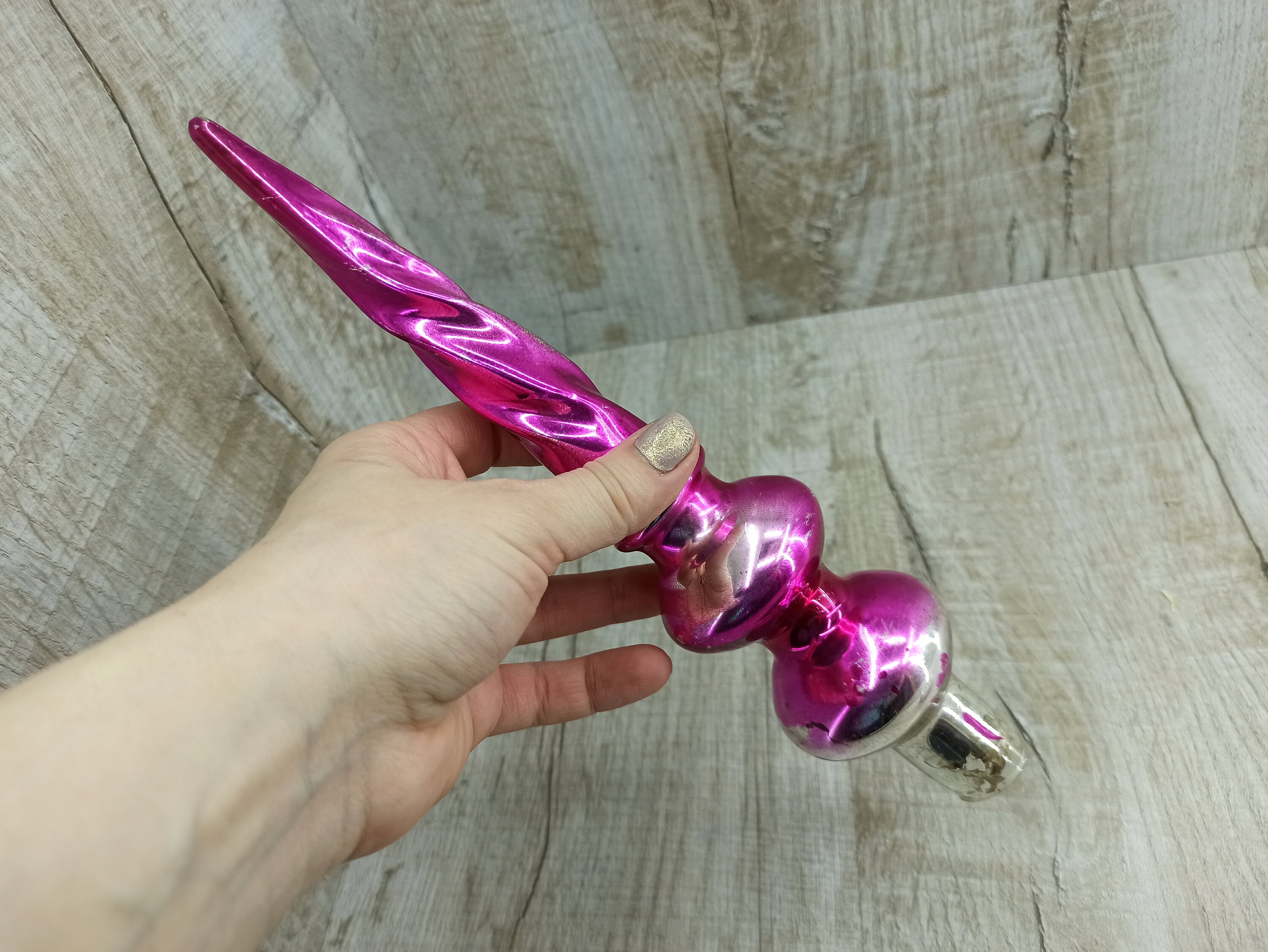 Vintage Tree Topper Red Pink Silver Tree Decoration Xmas | Etsy