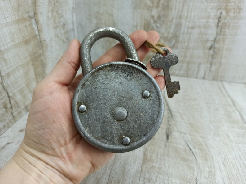 Large Ancient padlock Black Antique lock Big padlock Rustic | Etsy