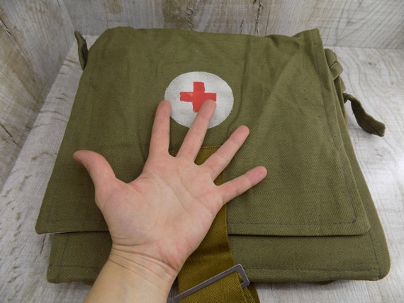 Vintage medical bag Soviet military Army Bag Green Ca… - Gem