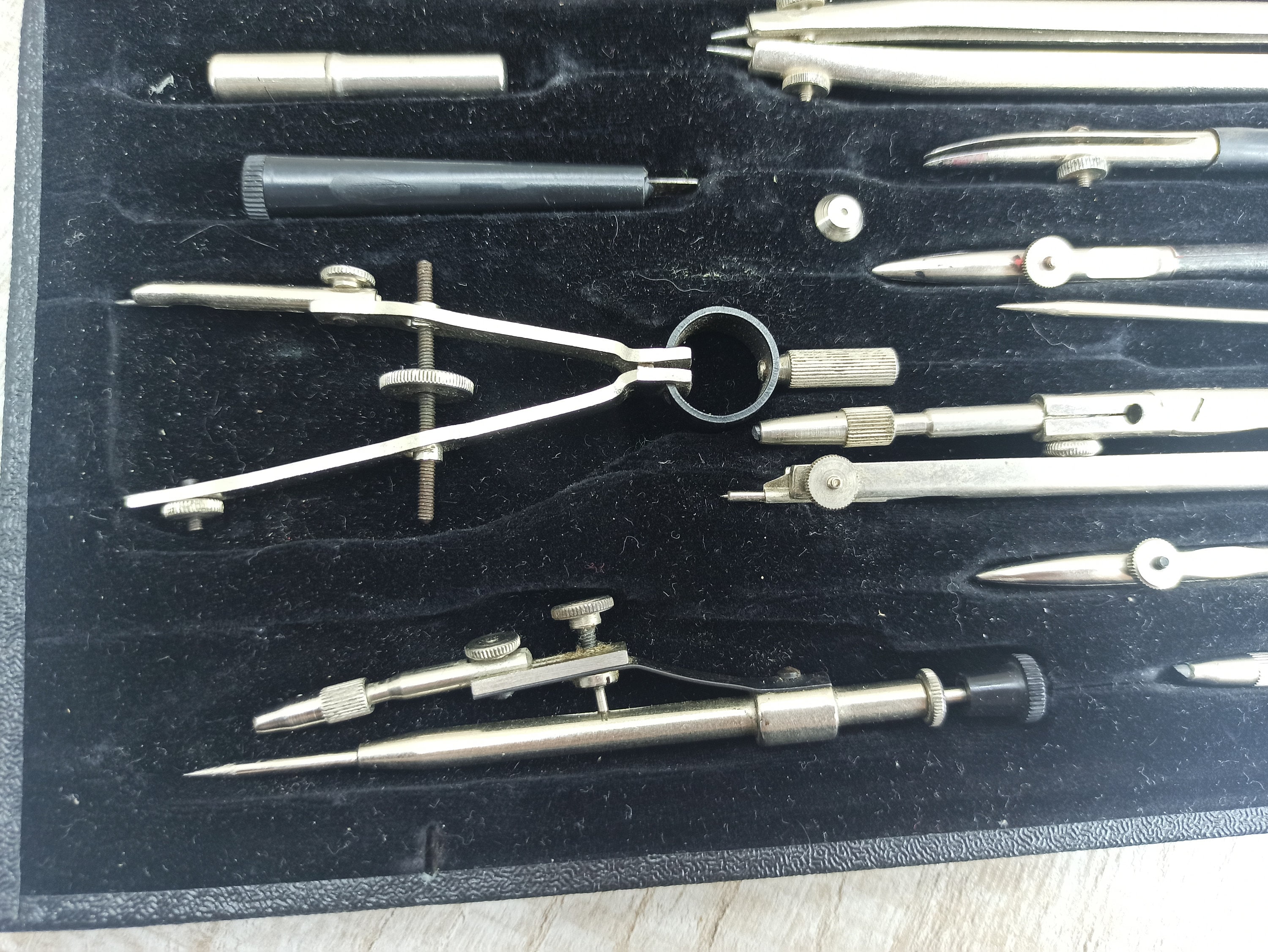 Vintage Architect Set Drawing Set Professional Drafting Tools - Etsy