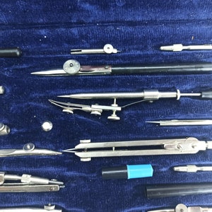 Vintage Architect Set Drawing Set Professional Drafting Tools Engineer ...