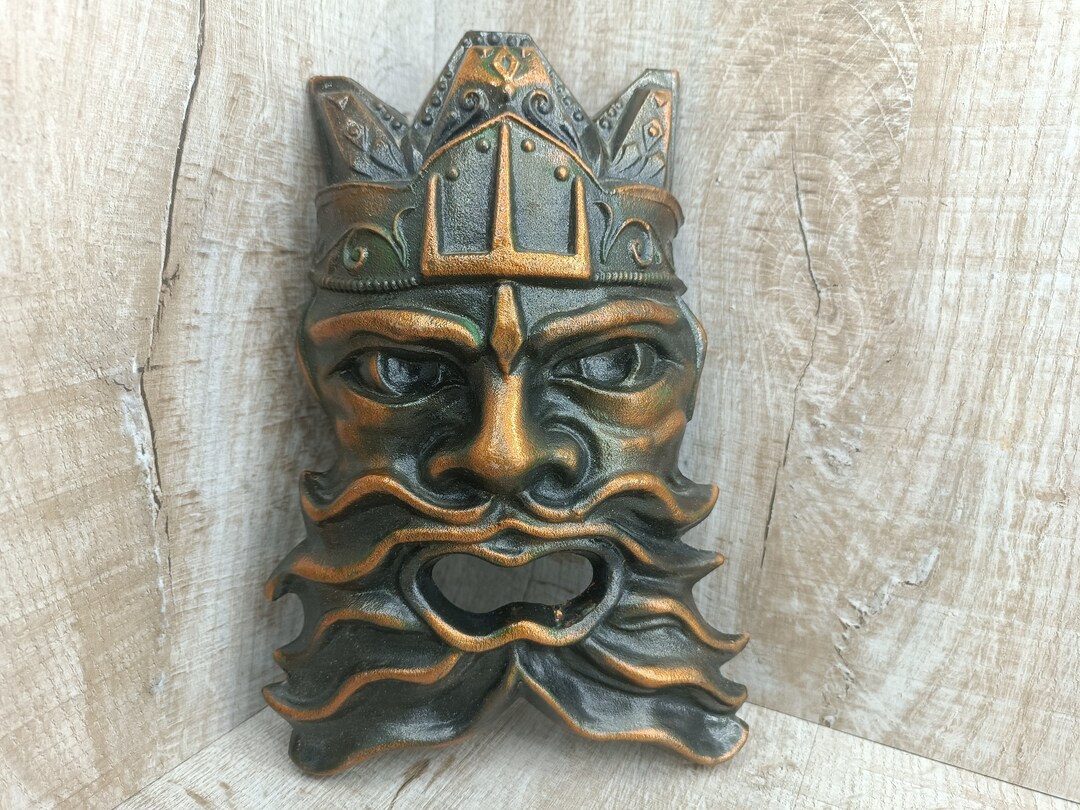 Neptune Wall Decor Poseidon Head Metal God of Water Greek Mythology ...