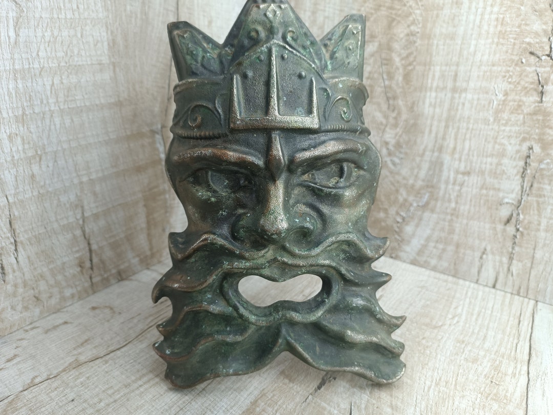 Mask Scary Deity Wall Decor Anger Head Metal God Water Greek Mythology ...