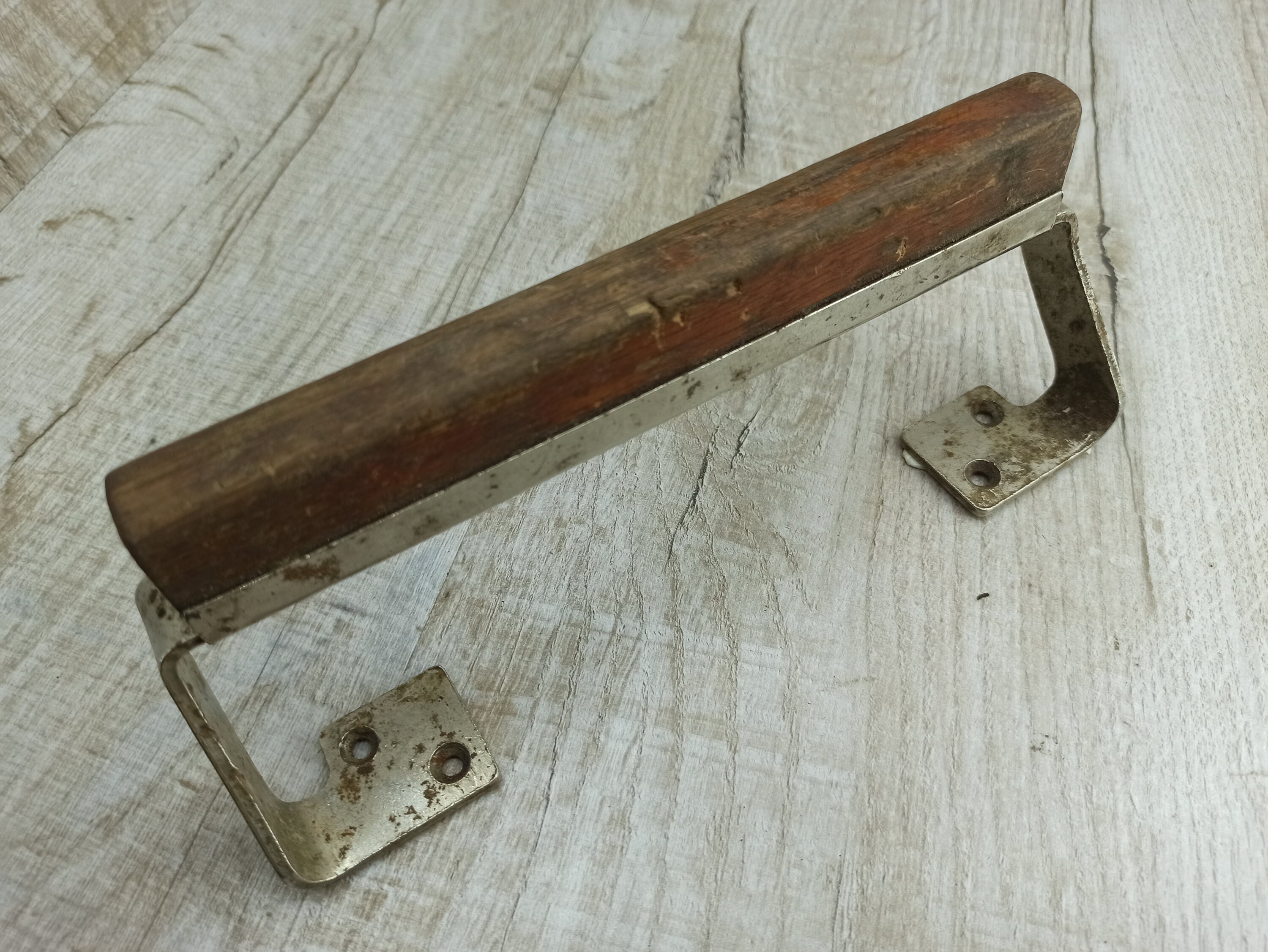 Vintage Door Handles Large metal white Door Handles with rust | Etsy