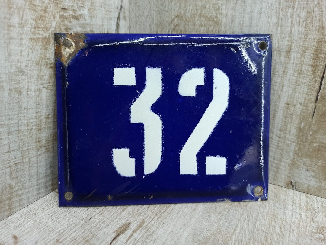 32 Enameled Blue Number Antique Hotel Door Number Enamel Soviet Door ...