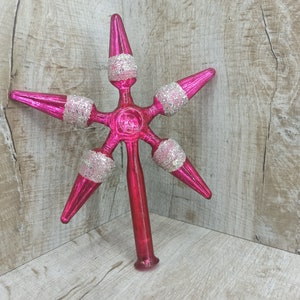 Vintage Tree Topper Pink Christmas Tree Top Red Tree - Etsy