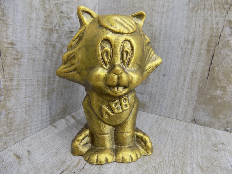 Metal Cat Statue Small Table Cat Golden Cat Figurine Bronze | Etsy