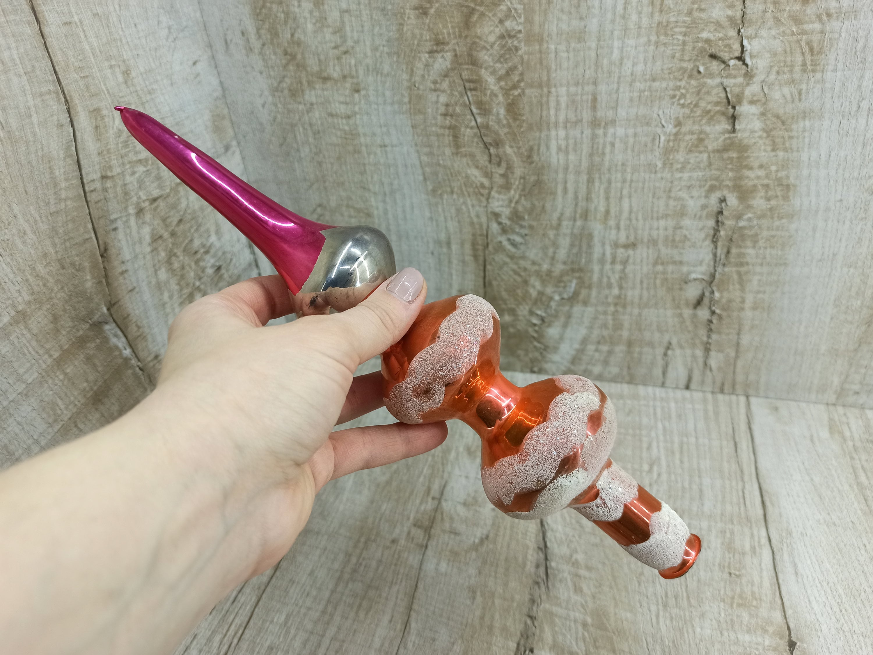 Vintage Tree Topper Red Pink Silver Tree Decoration Xmas - Etsy