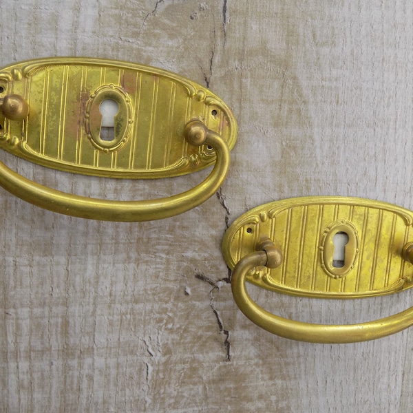 Antique Drawer Pulls and Key Hole Covers - Etsy