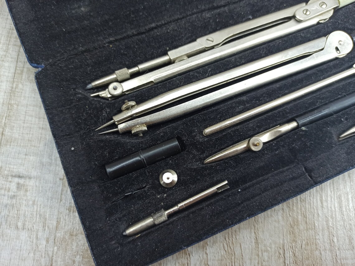 Vintage Architect Set Drawing Set Professional Drafting tools | Etsy