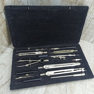 Vintage Architect Set Drawing Set Professional Drafting Tools Engineer ...