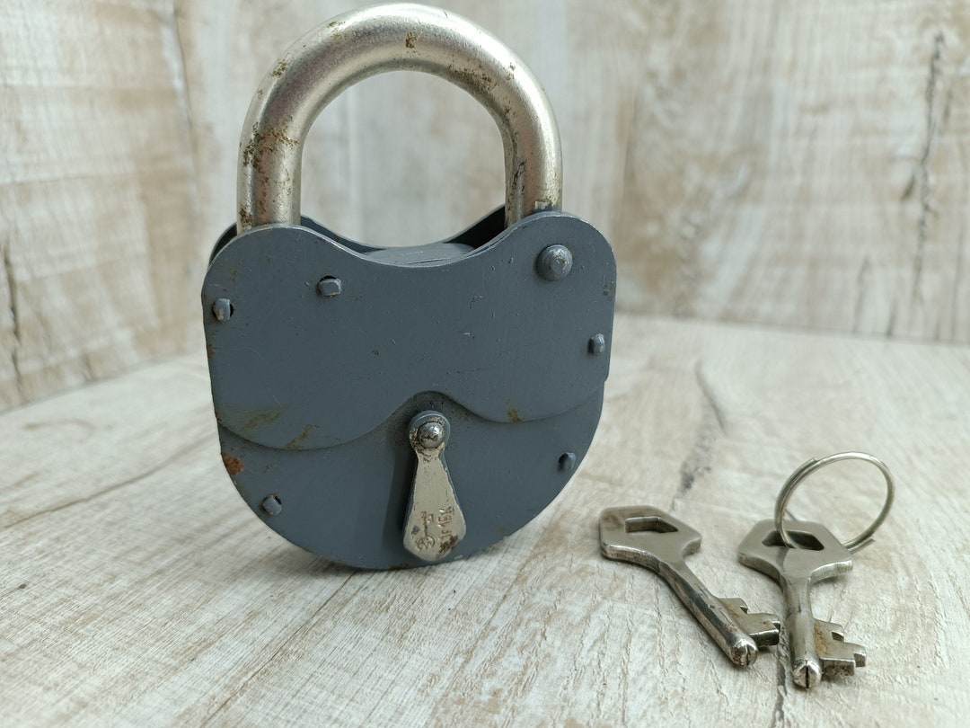 Large Ancient Padlock Black Antique Lock Big Padlock Rustic Lock ...