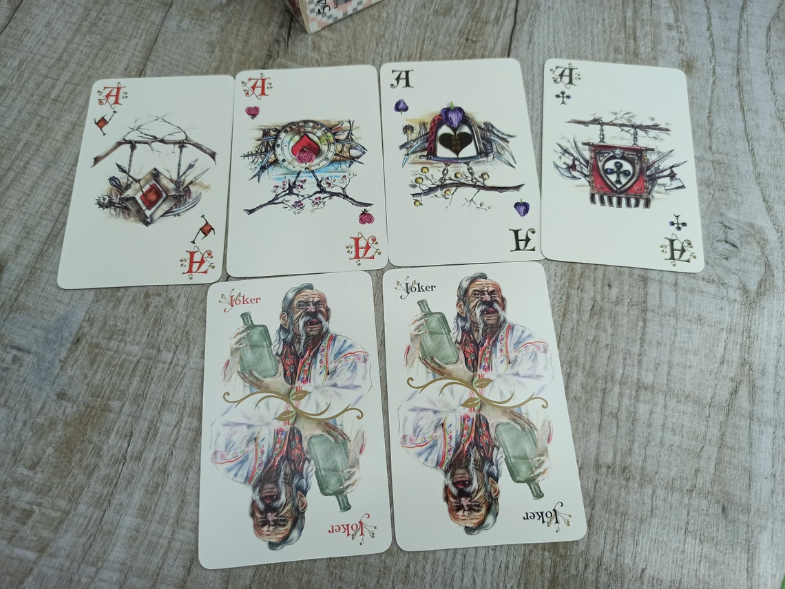 Large European Playing Cards Collage Scrapbooking Paper Arts | Etsy