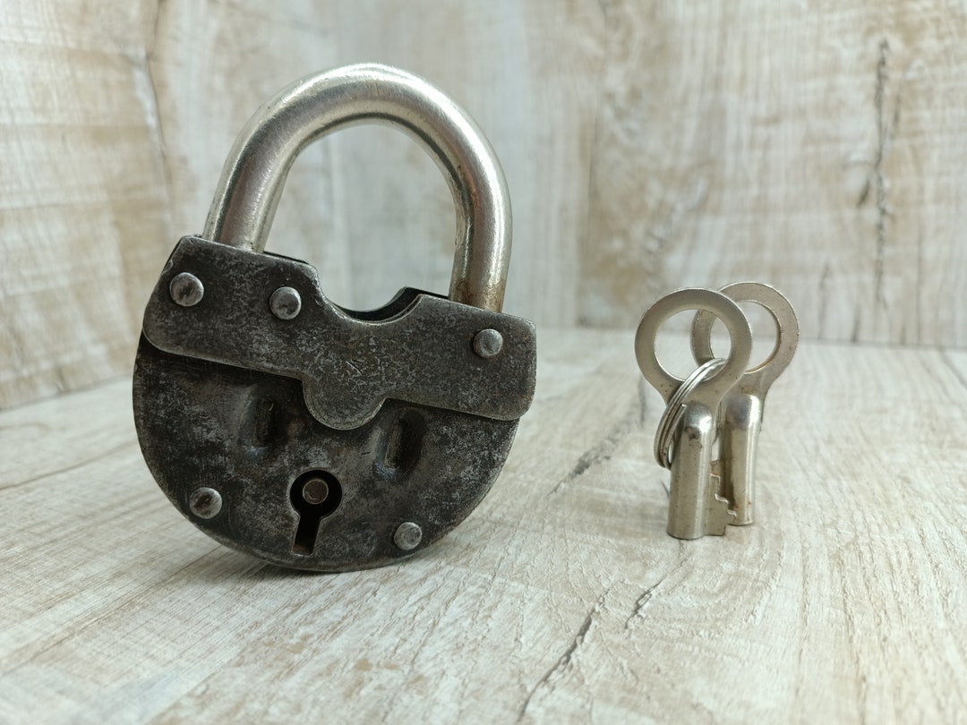 Vintage Padlock Black Antique Lock Big Padlock Rustic Lock Combination ...