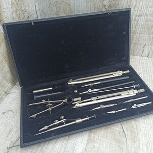 Vintage Architect Set Drawing Set Professional Drafting Tools Engineer ...