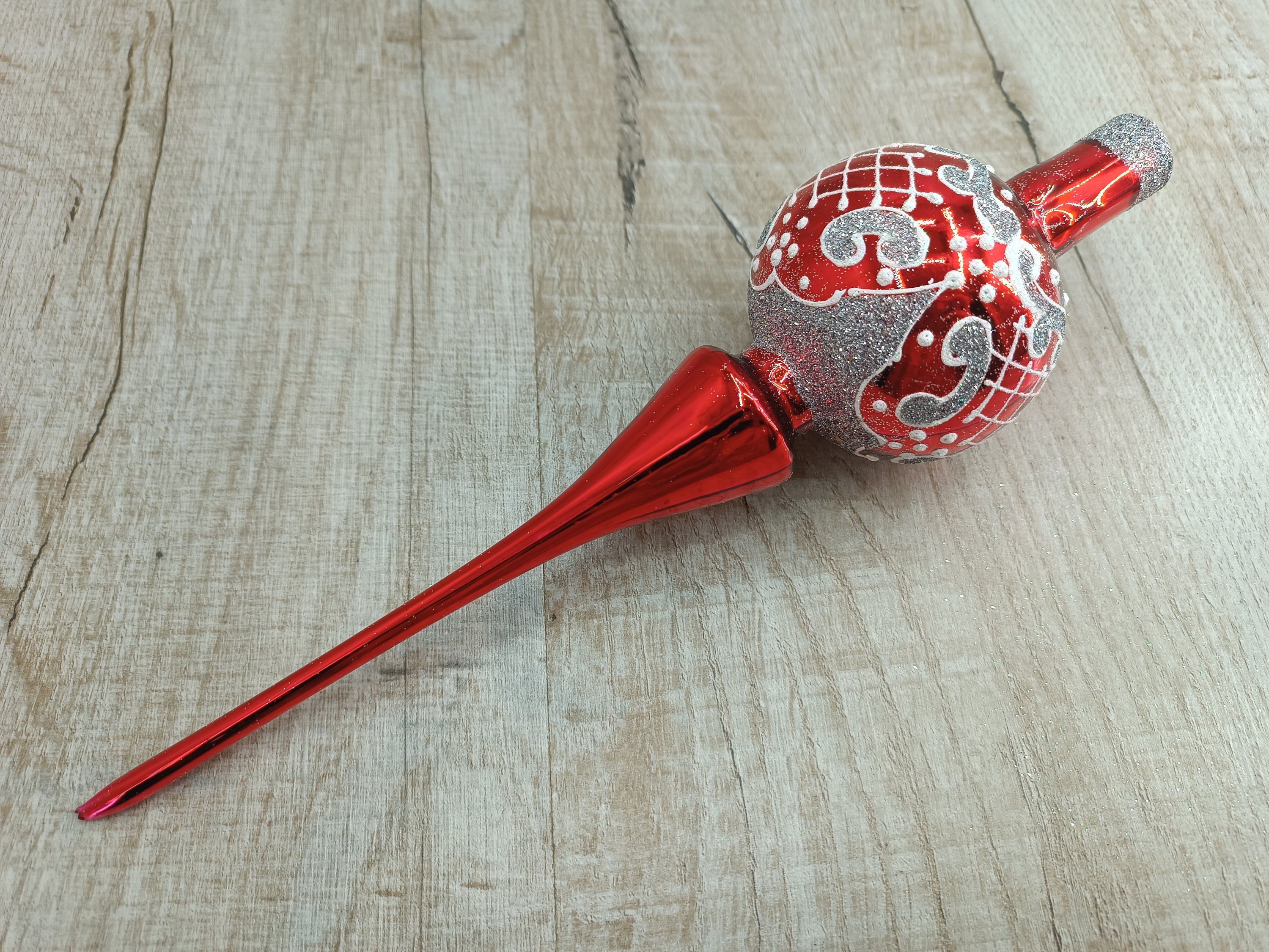 Vintage Tree Topper Red Pink Gold Tree Decoration Xmas Glass - Etsy