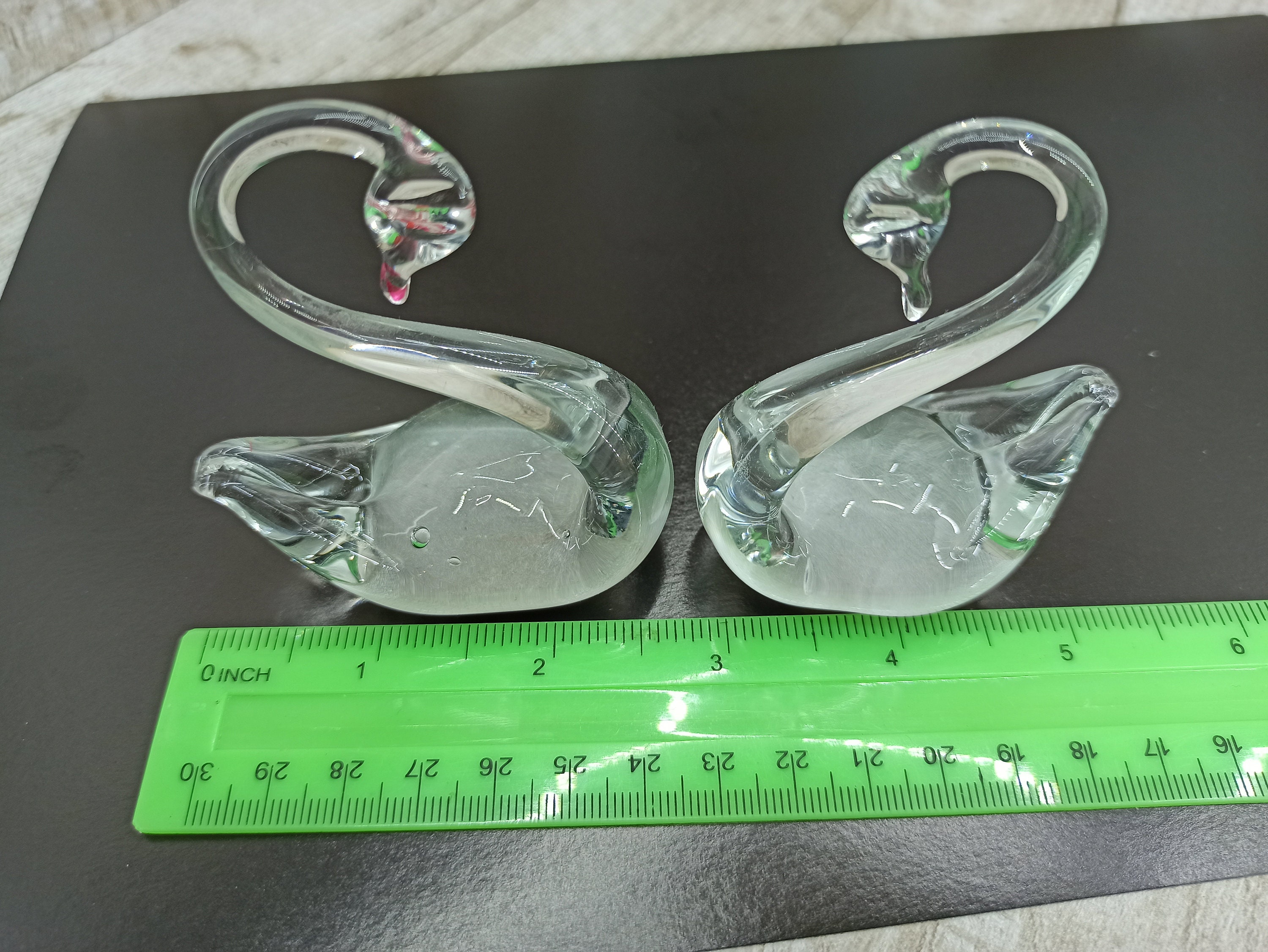 Vintage Glass Swans Wedding Small Glass Swans Glass Factory | Etsy