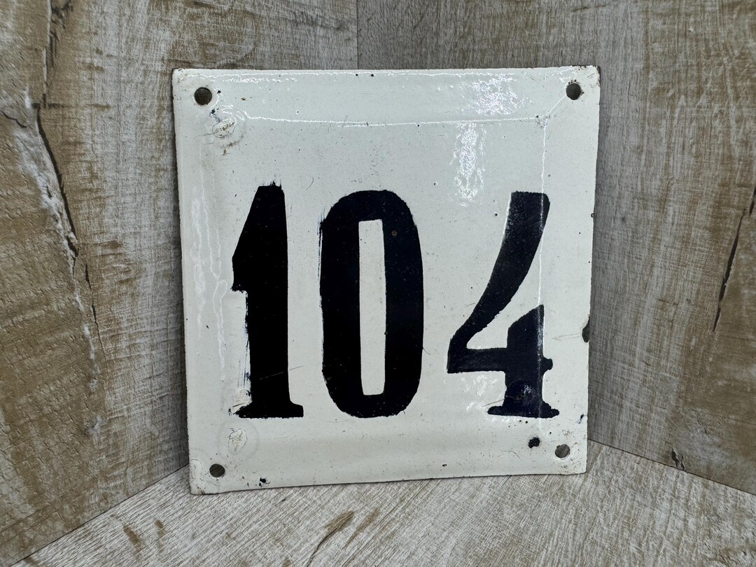 104 Vintage Enameled Number 104 Antique Hotel Door Number #104 Enamel ...