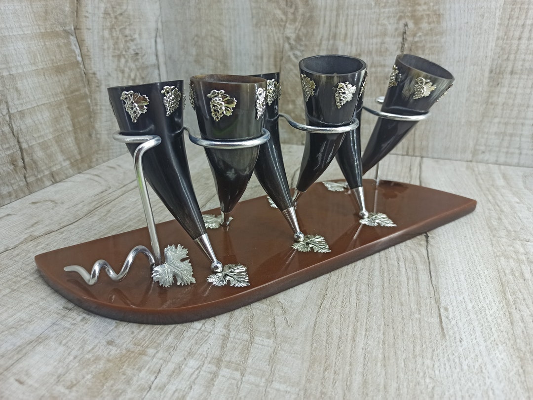 Vintage Drinking Horn Set Old Horns Mini Horn Décor Soviet Viking Horn ...