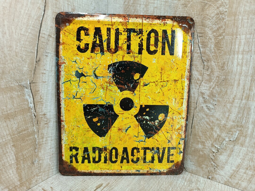 Enameled Radiation Warning Sign: Vintage Style Industrial Decor (9x7 In ...