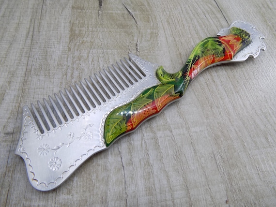 Parrot comb Aluminium green Pocket Comb Metal Comb So… - Gem