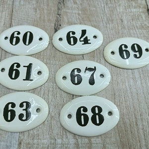 Numbers Row Enameled Number Antique Hotel Door Oval Metal Enamel Door ...
