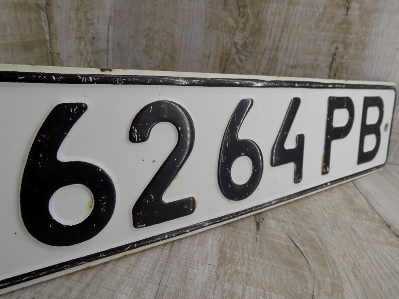 6459 6264 6093 Vintage Car Number Sign Registration Plate Car | Etsy