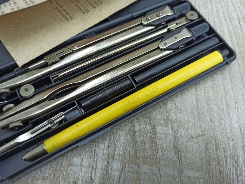 Vintage Architect Set Drawing Set Professional Drafting Tools | Etsy