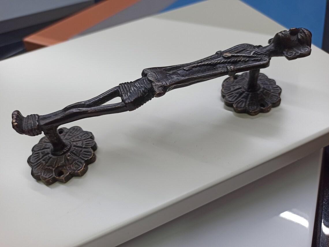 Vintage Door Handles Giant metal Door Handles with mummy | Etsy