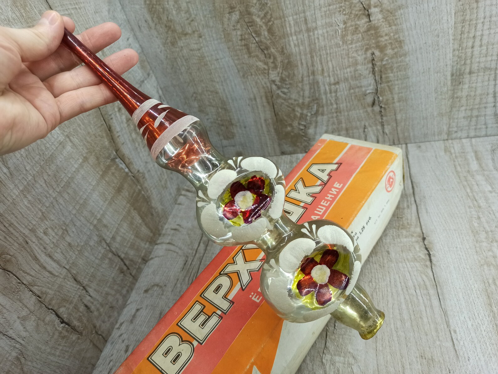 Vintage tree topper Christmas tree top Red tree decoration | Etsy