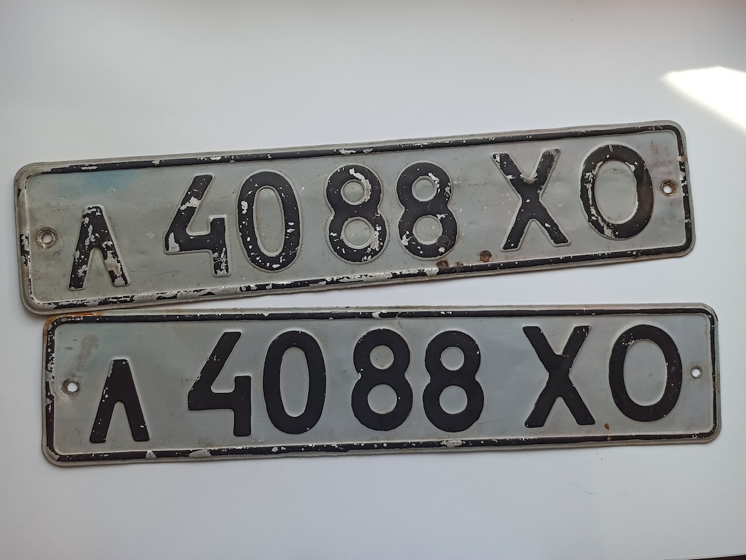 4051 4088 4415 Vintage Car Number Sign Registration Plate Car Number ...