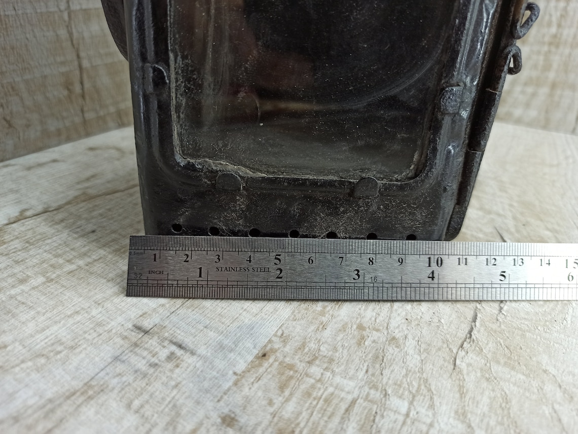 Vintage railway lantern Old big lantern Rusty spotlight | Etsy