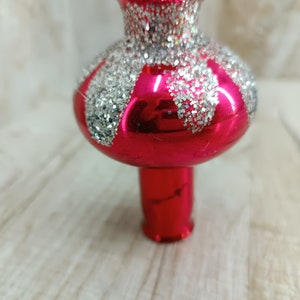 Vintage Tree Topper Christmas Tree Top Red Tree Decoration Glass Finial ...
