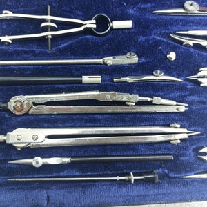 Vintage Architect Set Drawing Set Professional Drafting Tools Engineer ...