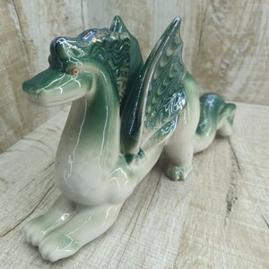 Porcelain green Dragon Original Soviet Ukrainian porcelain | Etsy
