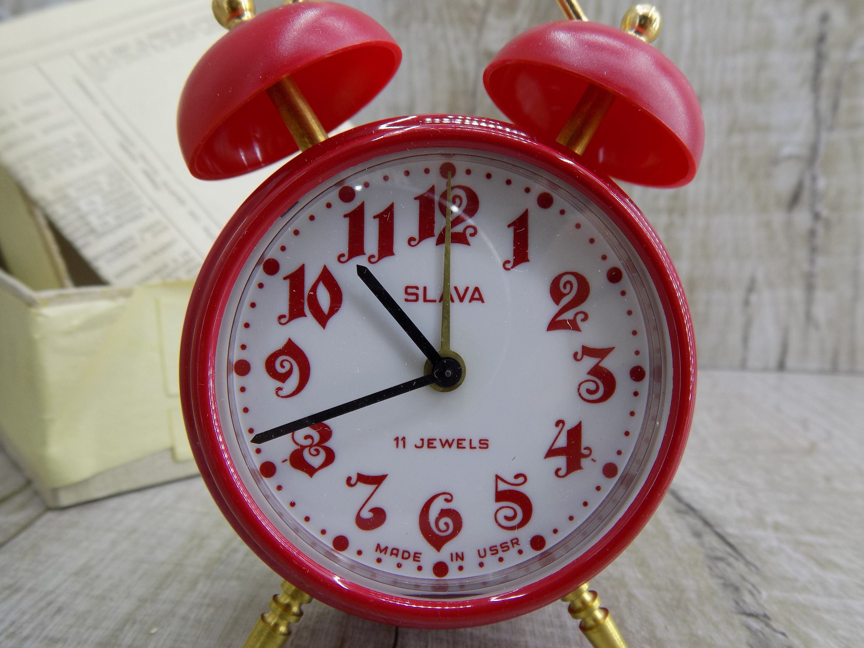 Vintage alarm clock Slava 11 stones Working old clock Rare | Etsy