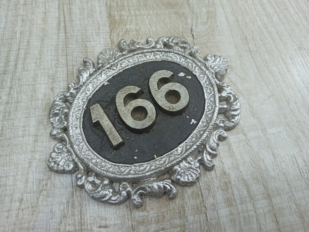 166 Silver Black Number Antique Hotel Door Number Enamel Soviet Door ...