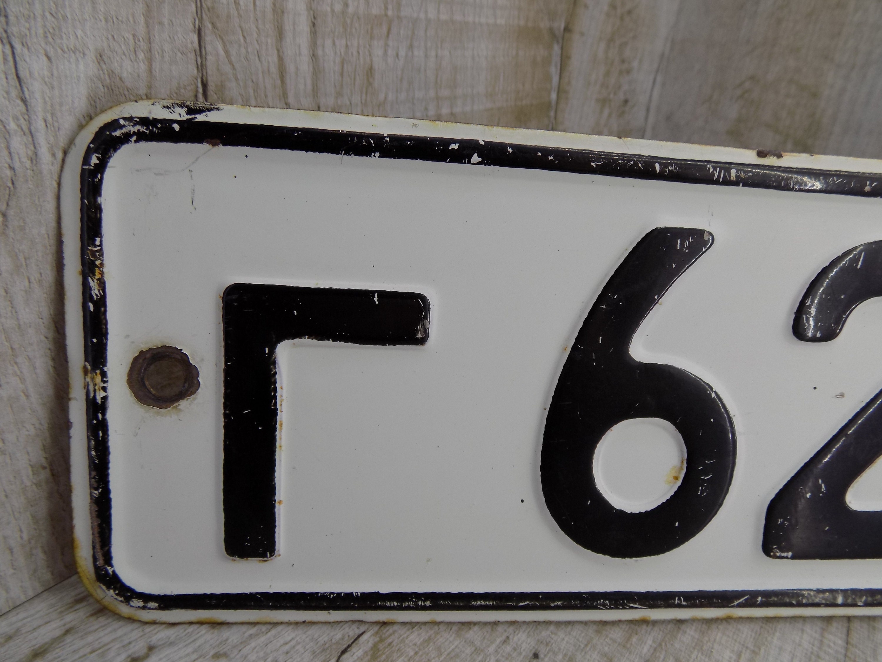 6459 6264 6093 Vintage Car Number Sign Registration Plate Car - Etsy