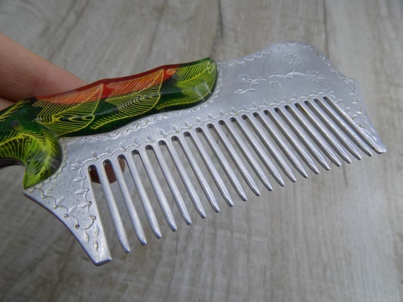 Parrot comb Aluminium green Pocket Comb Metal Comb So… - Gem