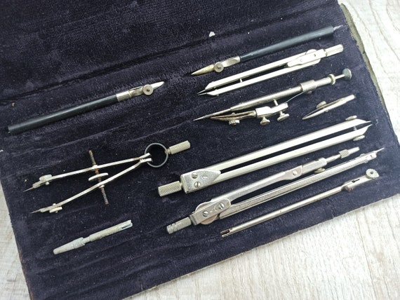 Office Office & School Supplies Architect drafting set Vintage case of ...