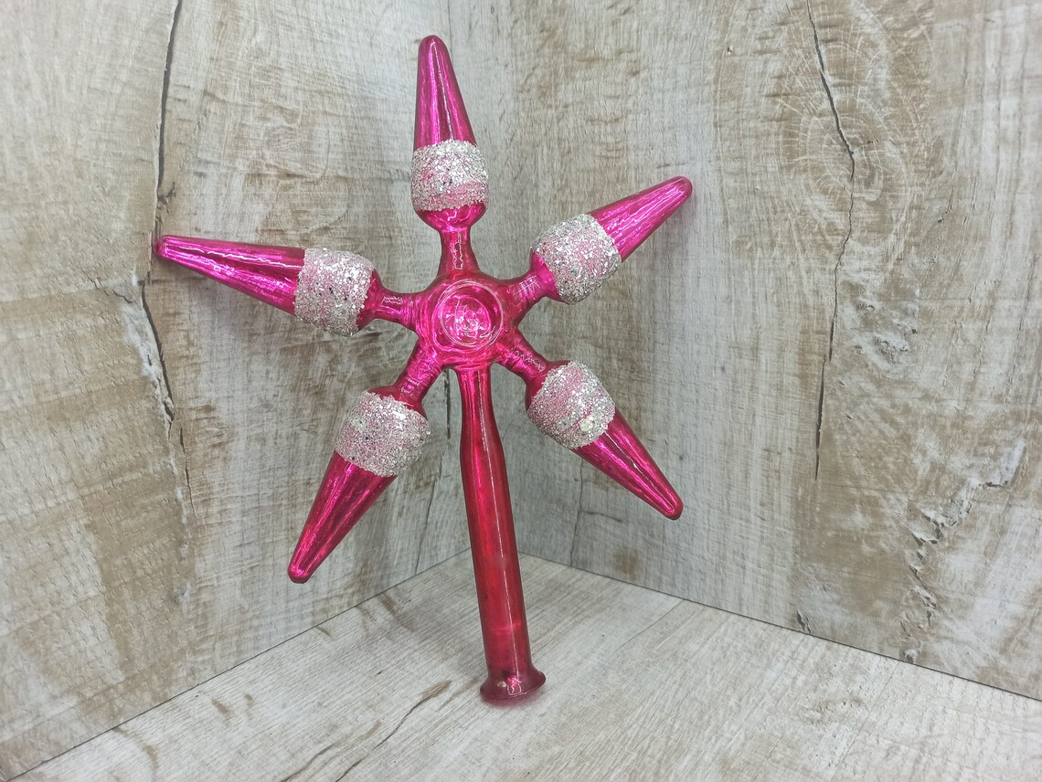 Vintage Tree Topper Moon Glass Tree Decoration Xmas Glass Tree - Etsy