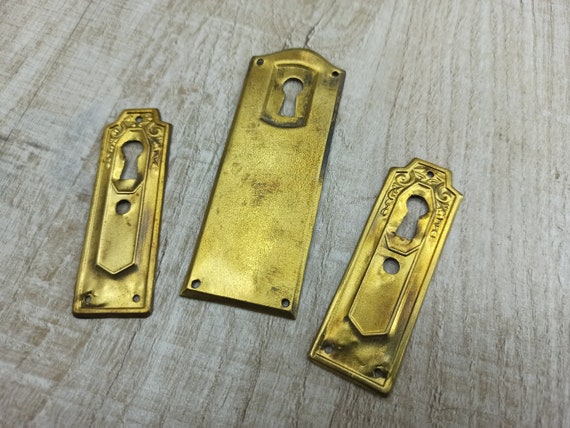 Vintage Keyhole Set Metal Drawer Pulls With Key Hole Bronze | Etsy
