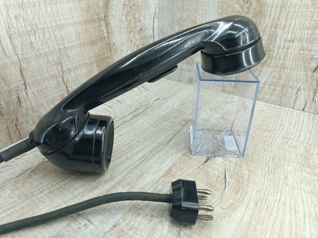 Vintage Black Rotary Telephone Handset - Retro Radar Device Radio Node ...