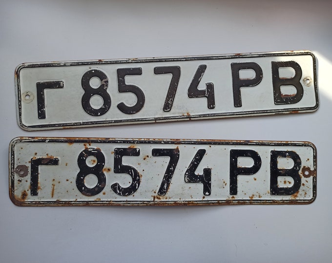 8704 8574 8346 Vintage Car Number Sign Registration Plate Car - Etsy
